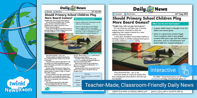 Should Primary School Children Play More Boardgames? | Twinkl NewsRoom