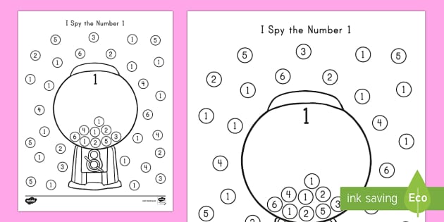 I Spy The Number 1 Worksheet (teacher made) - Twinkl