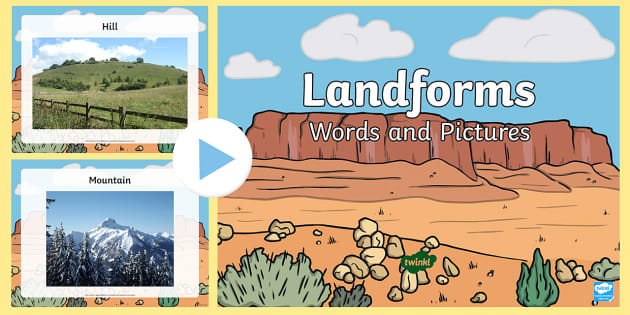Landforms Words and Photos PowerPoint for K-2nd Grade