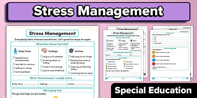 Stress Management Worksheet | SPED | Twinkl USA