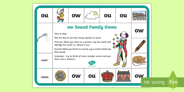 'ow' and 'ou' Sound Family Game - diphthong, Ow, ou, Sound Family Game