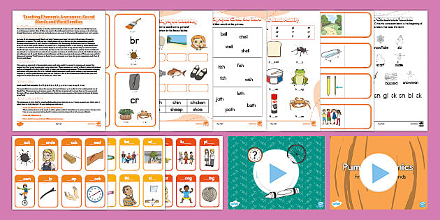 Primary Sound Blends and Word Families Activity Pack
