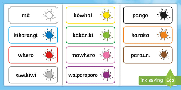 Te Reo Māori Vocabulary Cards | Te Reo Colours NZ