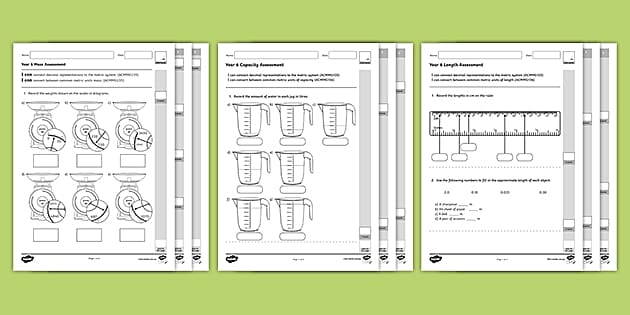 Year 6 Measurement Assessment Pack (teacher made) - Twinkl