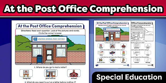 Life Skills: At the Post Office Comprehension Worksheet