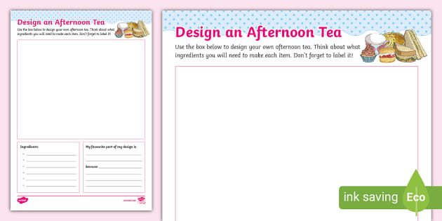 Design an Afternoon Tea (teacher made) - Twinkl