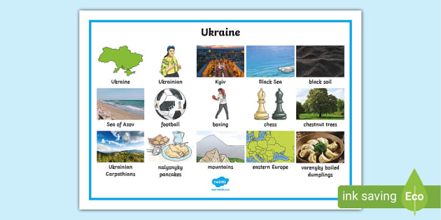 Ukraine Word Mat (Teacher-Made) - Twinkl