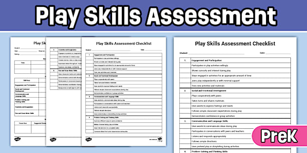 Play Skills Assessment Checklist and Observation Form