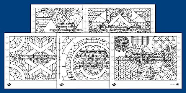 Jewish American Heritage Quotes Mindfulness Coloring Posters