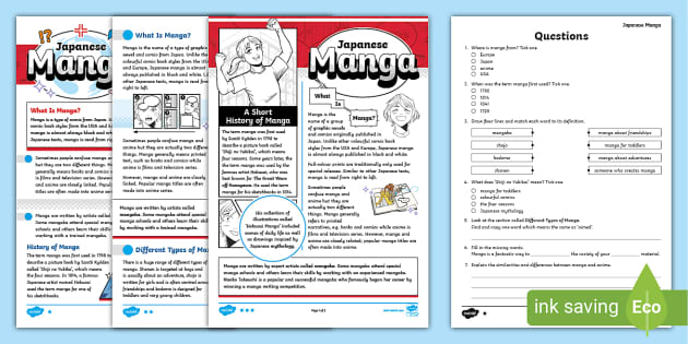 LKS2 Japanese Manga Differentiated Reading Comprehension
