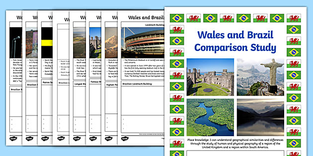 Wales and Brazil Comparison Study Research Booklet - Twinkl