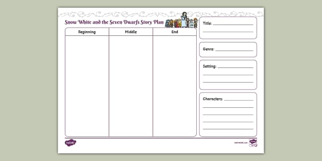 Snow White and the Seven Dwarfs KS1 Story Plan - Twinkl
