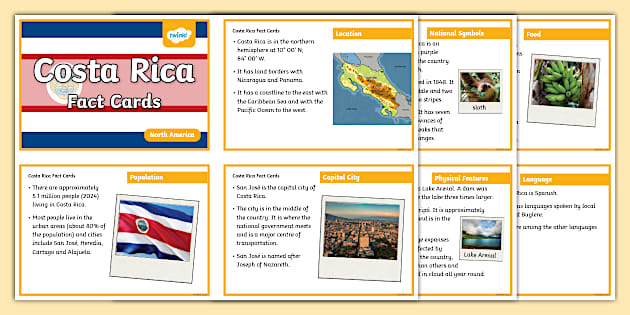 KS2 Costa Rica Fact Cards - Twinkl