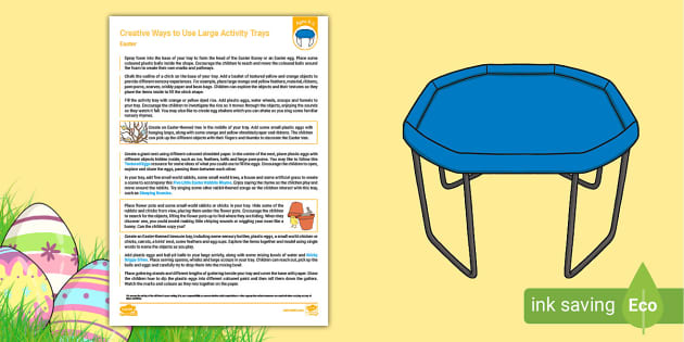 EYFS Ages 0-2 Ways to Use Large Activity Trays: Easter