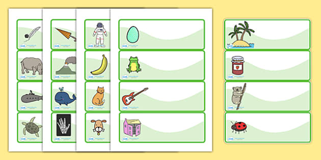 Editable Drawer - Peg - Name Labels (Set 1) - Green - Twinkl