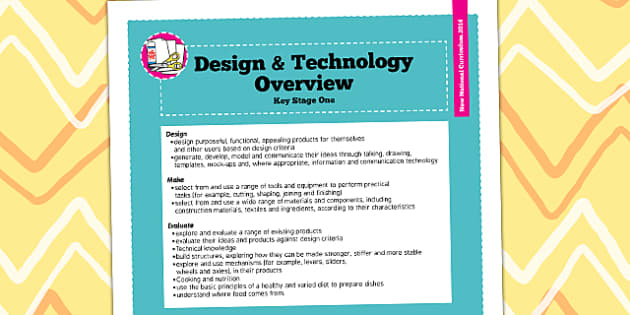 2014 National Curriculum KS1 Design and Technology Overview - KS1 plan