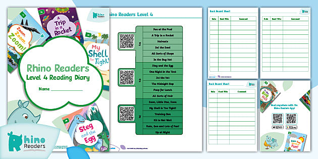 Level 4 Rhino Readers Reading Diary (teacher made) - Twinkl
