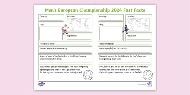 Men's European Championship Fast Facts Research Activity Sheet