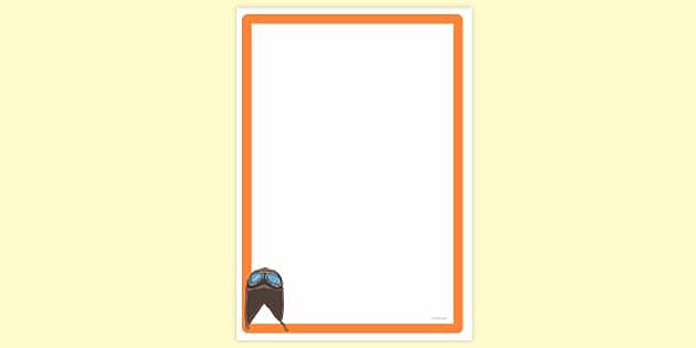 FREE! - Simple Blank Aviator Hat Page Border | Page Borders | Twinkl