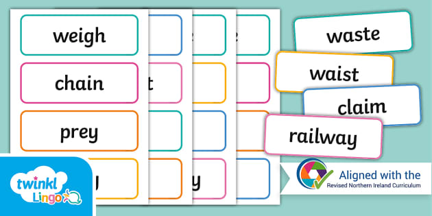Linguistic Phonics Stage 5/6 Phase 4a 'ay' Sound Word Cards
