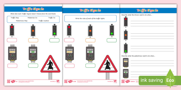 Traffic Signals Differentiated Worksheets (teacher made)