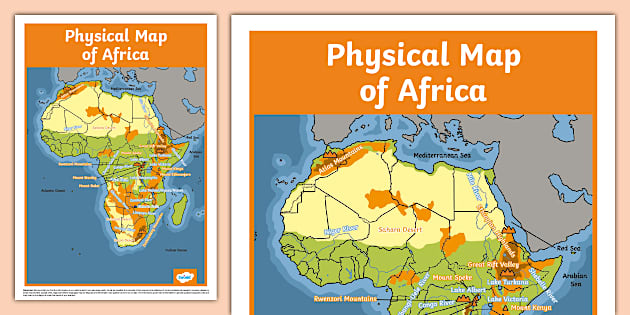 Physical Map of Africa - KS2 - Geography (teacher made)