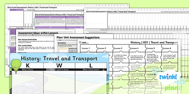 History: Travel and Transport KS1 Unit Assessment Pack