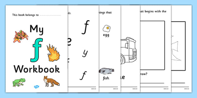 FREE! - My Workbook f lowercase - workbook, f sound, lowercase, letters