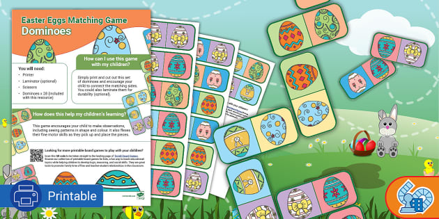 * NEW * Easter Egg Matching Dominoes Game for Easter Activities