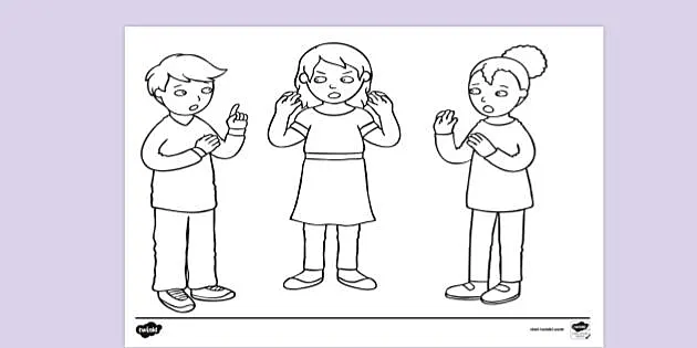 Children Talking Clipart Black And White