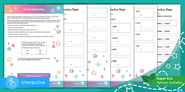 11+ Verbal Reasoning Practice Paper: Missing Letters 11+ Verbal Reasoning Practice Paper: Missing Letters