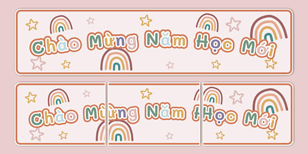Banner Trang Trí Lớp Học Đầu Năm Chủ Đề Cầu Vồng