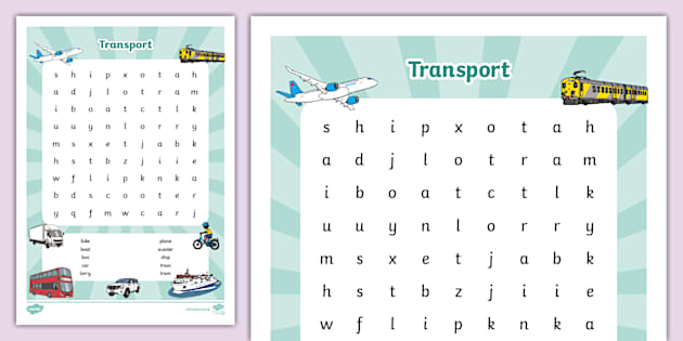Transport Word Search | Twinkl Australia