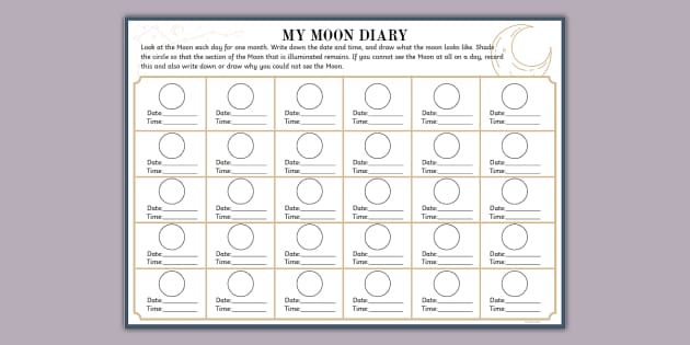 Celestial-Themed My Moon Diary (Teacher-Made) - Twinkl