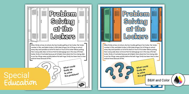 Lockers Social Story Poster for Middle School Special Ed.