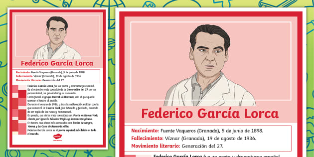 Póster informativo: Federico García Lorca