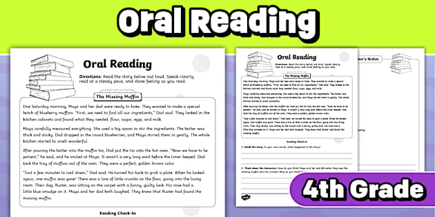 Fourth Grade Oral Reading Worksheet (teacher made) - Twinkl