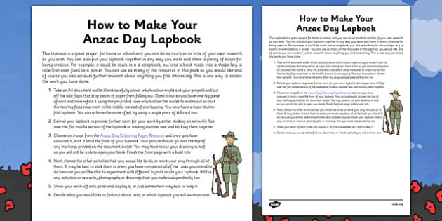 How to Make Your Anzac Day Lapbook (teacher made)