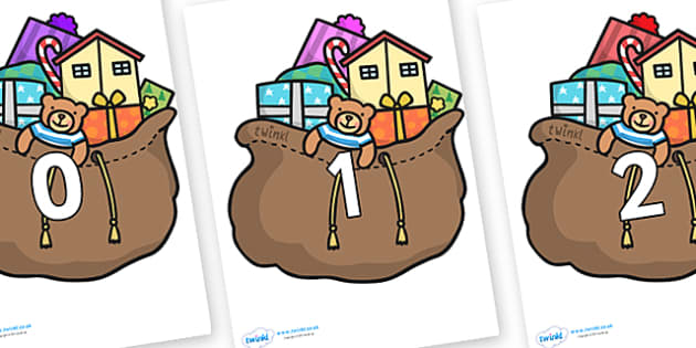 Free printable Christmas numbers 0-50 - Twinkl