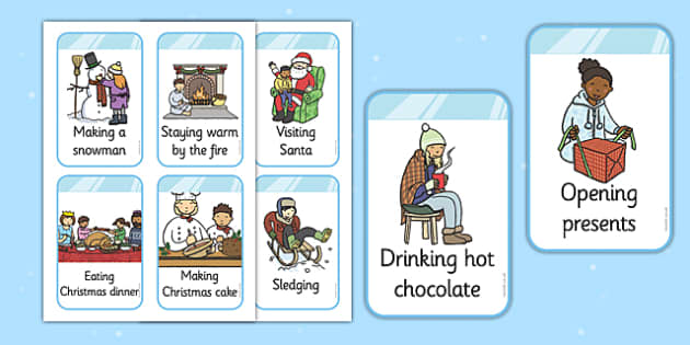 EYFS Look And Act Winter Cards (l'enseignant a fait)