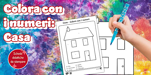 Colora con i numeri: Casa