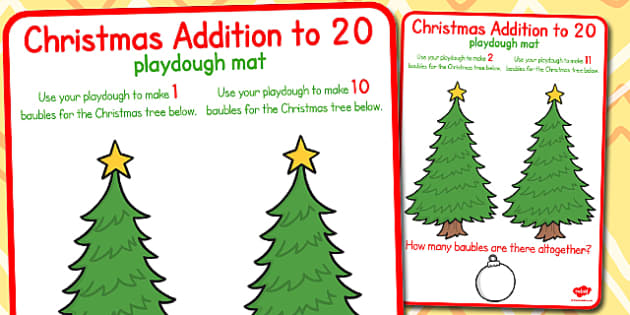 Christmas Addition to 20 Playdough Mats (teacher made)