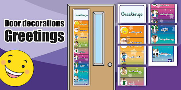 Door decorations: Greetings