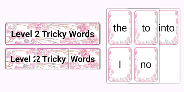 Phonics Level 2 Tricky Words Cards