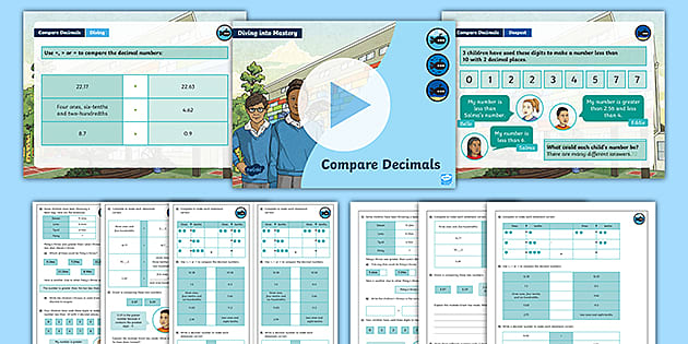 👉 Comparing Decimals Year 4 Diving into Mastery Teaching Pack