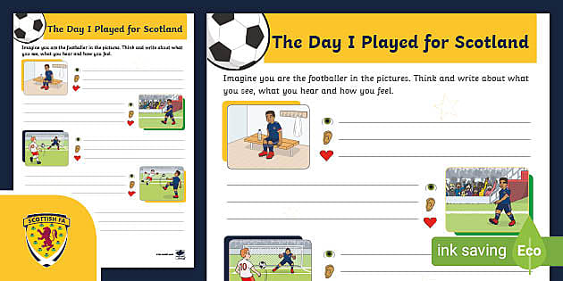 FREE! - The Day I Played for Scotland Imaginative Writing Frame Activity