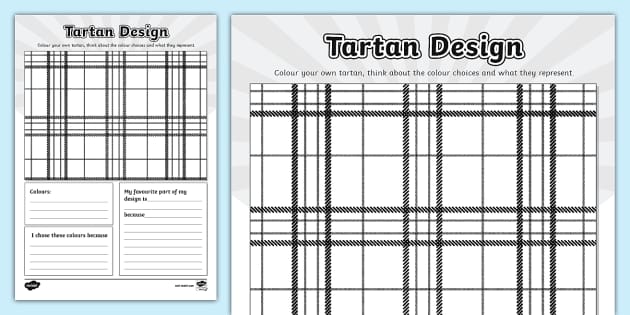 Tartan Design Activity (teacher made) - Twinkl