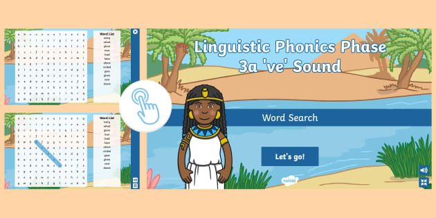 Linguistic Phonics Phase 3a 've' Sound Interactive Word Search