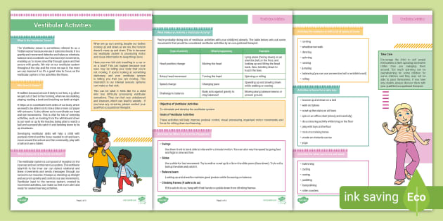 Vestibular Activities (teacher made) - Twinkl