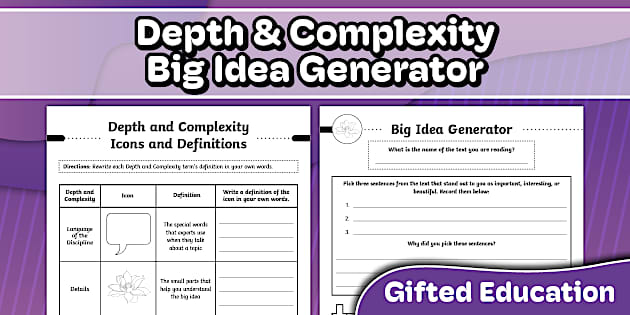 Depth and Complexity Big Idea Generator for Gifted Education